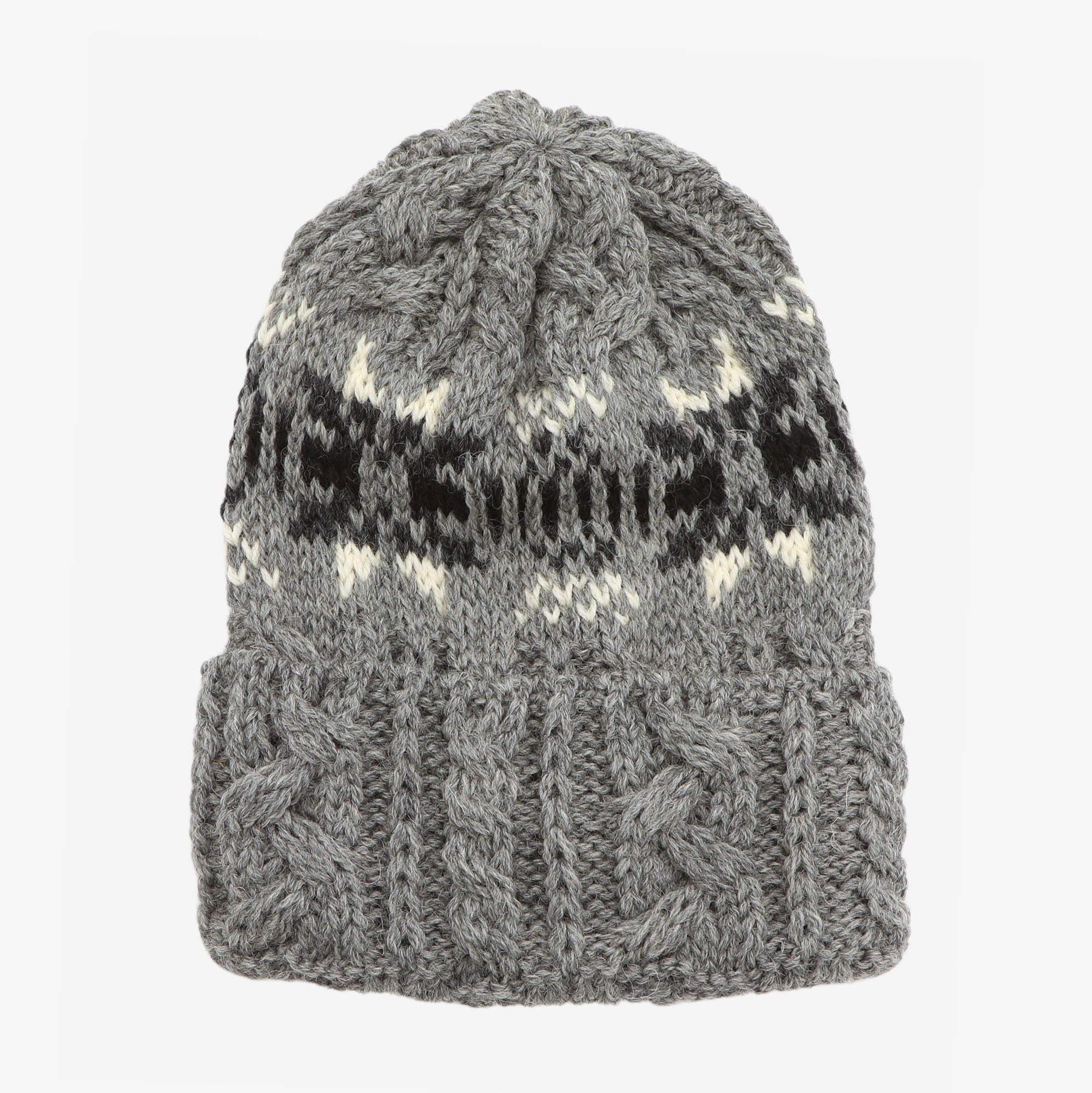 Cable Knit Snowflake Hat - Grey – Highland 2000